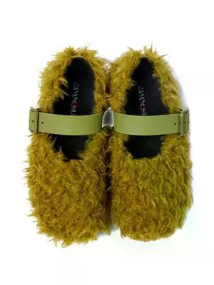 Camper Wabi Furry Buckle Flat Pumps