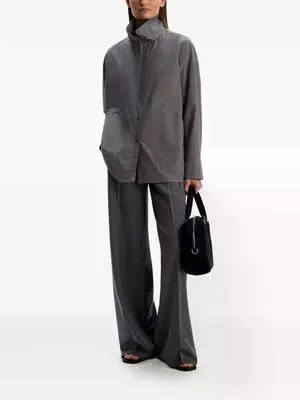 12 STOREEZ Elasticated Waist Wool Trousers - Grey