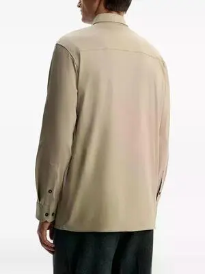 12 STOREEZ Cotton Button-down Shirt - Neutrals