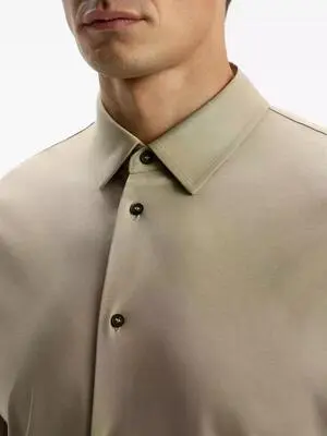 12 STOREEZ Cotton Button-down Shirt - Neutrals