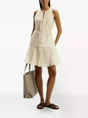 12 STOREEZ Pleated Mini Skirt - Neutrals
