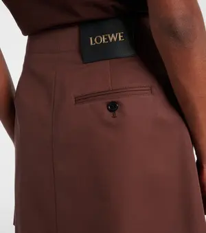 Loewe Belted Cotton And Silk Twill Mini Skirt
