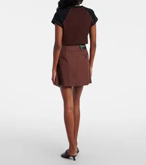 Loewe Belted Cotton And Silk Twill Mini Skirt