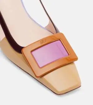 ROGER VIVIER Belle Vivier 45 Leather Slingback Pumps - Multicoloured