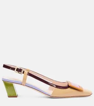 ROGER VIVIER Belle Vivier 45 Leather Slingback Pumps - Multicoloured