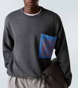 Loewe Anagram Pocket Crewneck Sweater - Grey