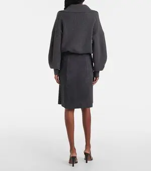 JOSEPH Suede Midi Skirt