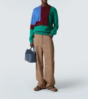 Loewe Albers Colourblocked Intarsia Wool Sweater - Multicoloured