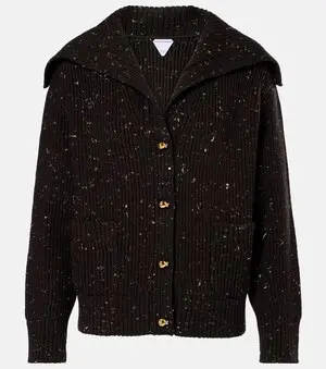 Bottega Veneta Ribbed-knit Wool-blend Cardigan - Brown
