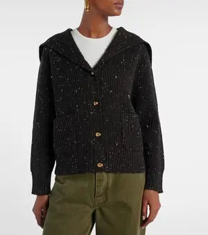 Bottega Veneta Ribbed-knit Wool-blend Cardigan - Brown