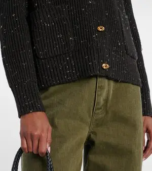 Bottega Veneta Ribbed-knit Wool-blend Cardigan - Brown