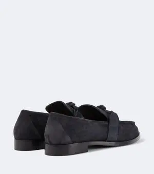Bottega Veneta Astaire Knot Suede Loafers - Blue