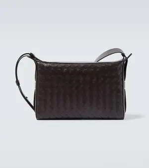 Bottega Veneta Tribeca Intrecciato Leather Crossbody Bag - Brown