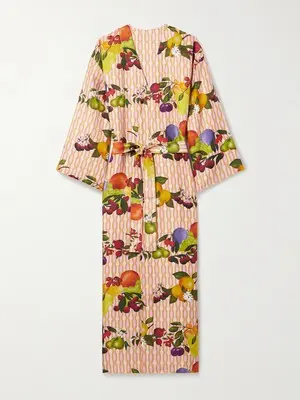 ERES Saveur Reversible Printed Silk-twill Robe - Multi