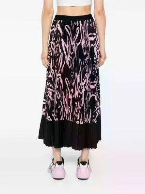 MSGM Pleated Printed Skirt