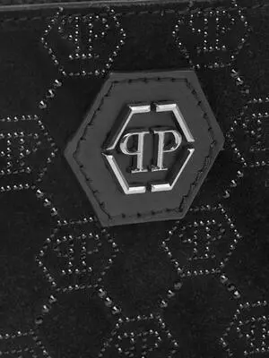Philipp Plein Rhinestone-embellished Monogram Wallet - Black