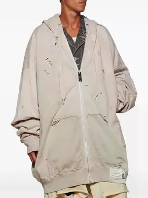 Mihara Yasuhiro Distressed Zip-up Hoodie