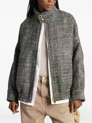 DARKPARK Herringbone Pattern Bomber Jacket