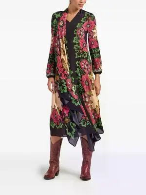 La DoubleJ Karis Floral-print Asymmetric Dress