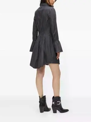 Karl Lagerfeld Washed Denim Bell Sleeve Shirt Dress