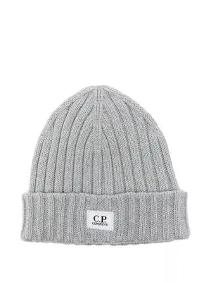 C.P. COMPANY Ribbed Knit Beanie - Grey