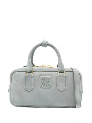 Miu Miu Miu Miu Arcadie Top-Handle Suede Satchel Grey