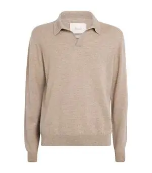 Harrods Cashmere Polo Sweater - Beige