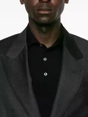 LARDINI Long-sleeve Polo Shirt - Black