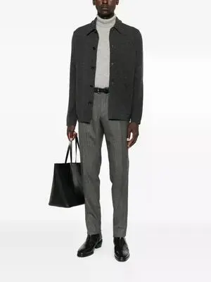 LARDINI Buttoned Patch-pocket Cardigan - Grey