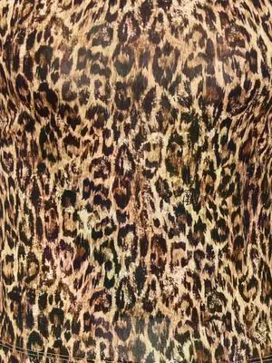 Just Cavalli Leopard Print Twist Detail Long Sleeve Top - Brown