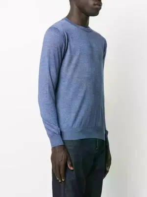 CRUCIANI Crewneck Cashmere-silk Jumper - Blue