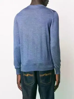 CRUCIANI Crewneck Cashmere-silk Jumper - Blue