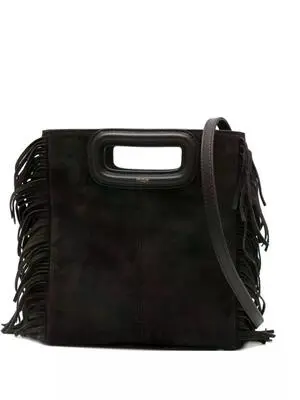 Maje Fringe Leather Tote Bag - Brown