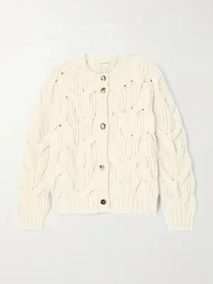 Bottega Veneta Cropped Cable-knit Wool Cardigan