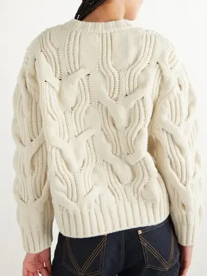 Bottega Veneta Cropped Cable-knit Wool Cardigan