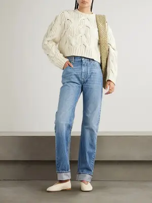 Bottega Veneta Cropped Cable-knit Wool Sweater