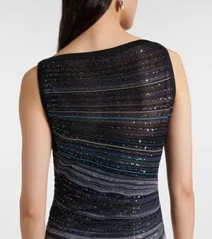 Missoni Sequined Striped Lame Maxi Dress
