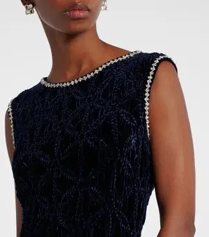 Costarellos Embellished Velvet Gown