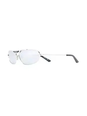 Balenciaga Oval Frame Mirrored Lens Sunglasses