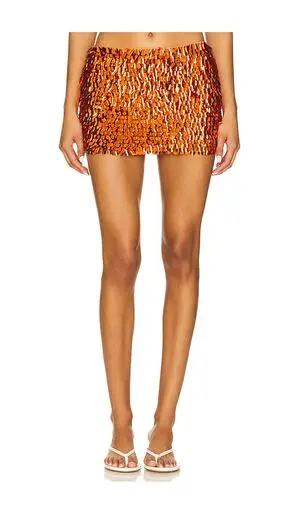 KIM SHUI Sequin Embellished Mini Skirt - Orange