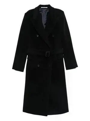 Tagliatore Double-breasted Belted Coat - Black