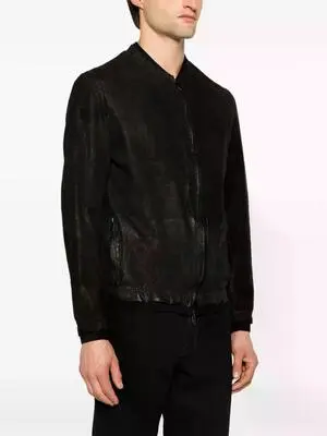 SALVATORE SANTORO Zip-up Leather Bomber Jacket