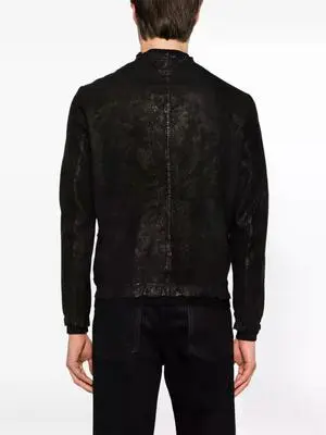 SALVATORE SANTORO Zip-up Leather Bomber Jacket