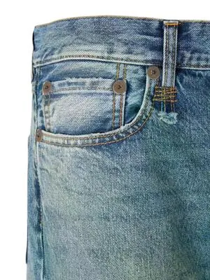 R13 Frayed Hem Straight Leg Jeans