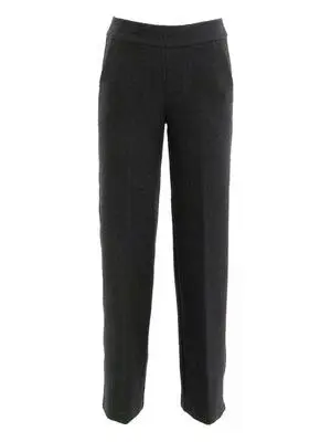 Avenue Montaigne Carla Textured Straight Trousers - Black