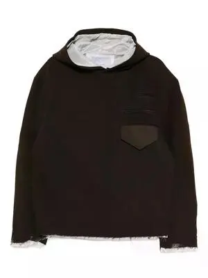 SONIA CARRASCO Hoodie With Raw-cut Hem - Brown