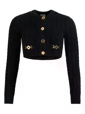 PATOU Cable-Knit Buttoned Cardigan Black