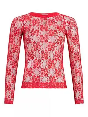 PATOU Floral-pattern Lace Tank Top