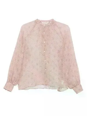 XACUS Triangle Print Buttoned Blouse