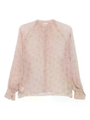 XACUS Triangle Print Buttoned Blouse